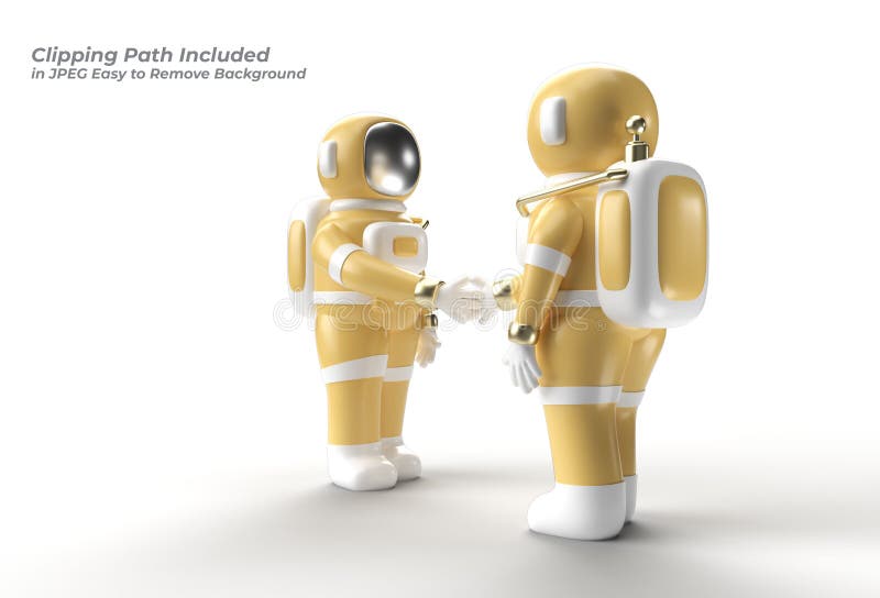 Astronaut Hand Shake Gesture Pen Tool Created Clipping Path Included in ...