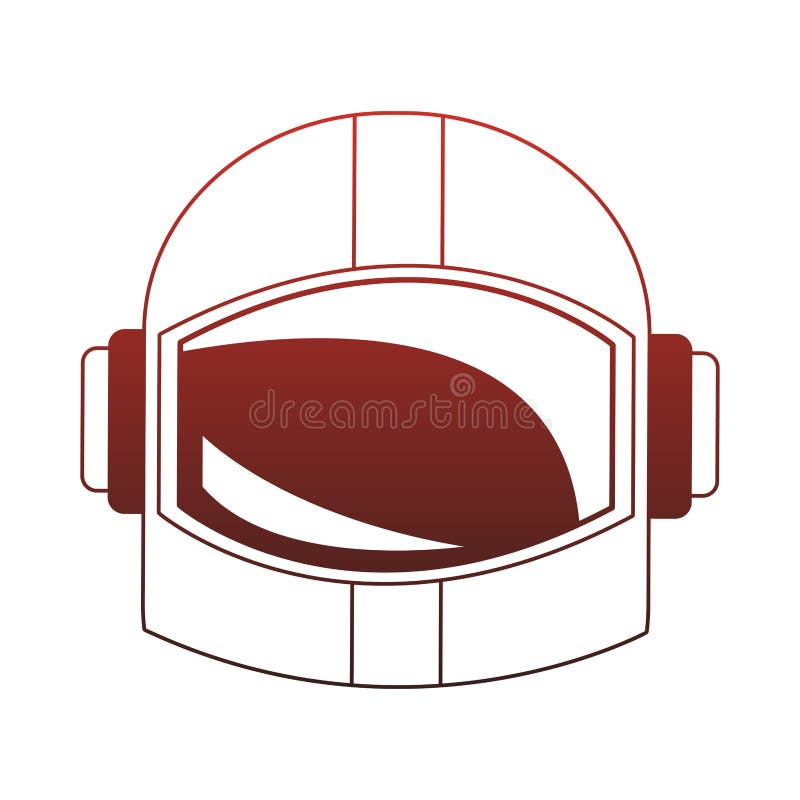 Astronaut Helmet Isolated Red Lines Stock Vector - Illustration of star ...
