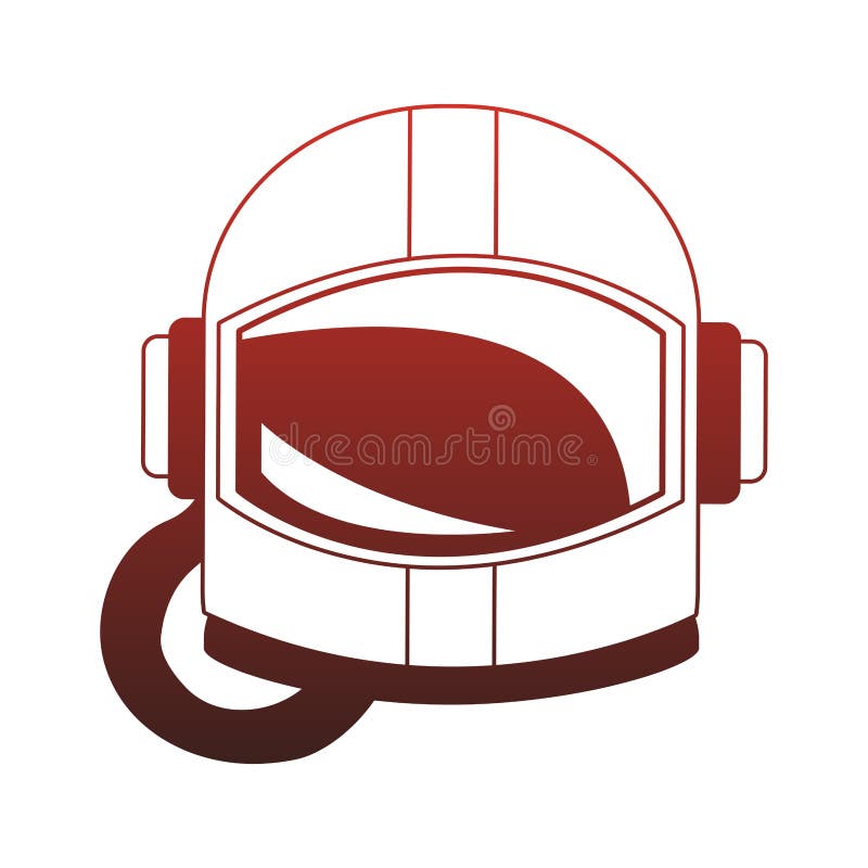 Astronaut Helmet Isolated Red Lines Stock Vector - Illustration of ...