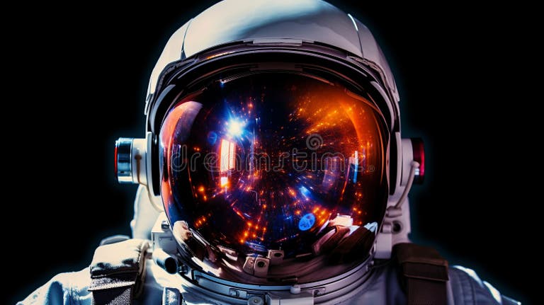 An Astronaut in a Helmet Whose Helmet Reflects the Universe Stock Image ... An Astronaut in a Helmet Whose Helmet Reflects the Universe Stock Image ...