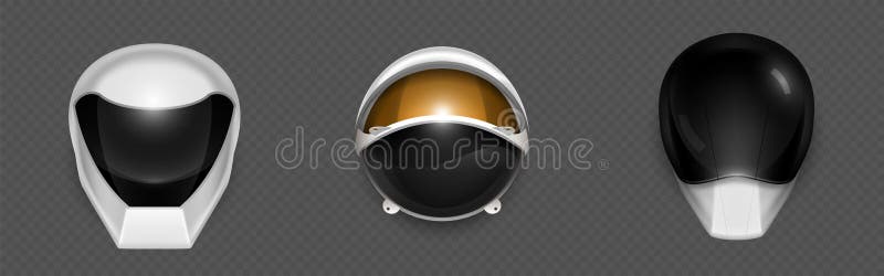 Astronaut Helmets Set on Transparent Background Stock Illustration ...