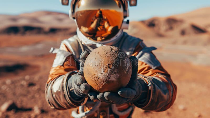 Astronaut Holding Planet Mars Stock Image - Image of hand, galaxy ...