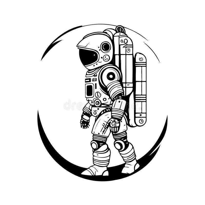 Astronaut Icon Hand Draw Black Colour Space Logo Symbol Perfect Stock ...