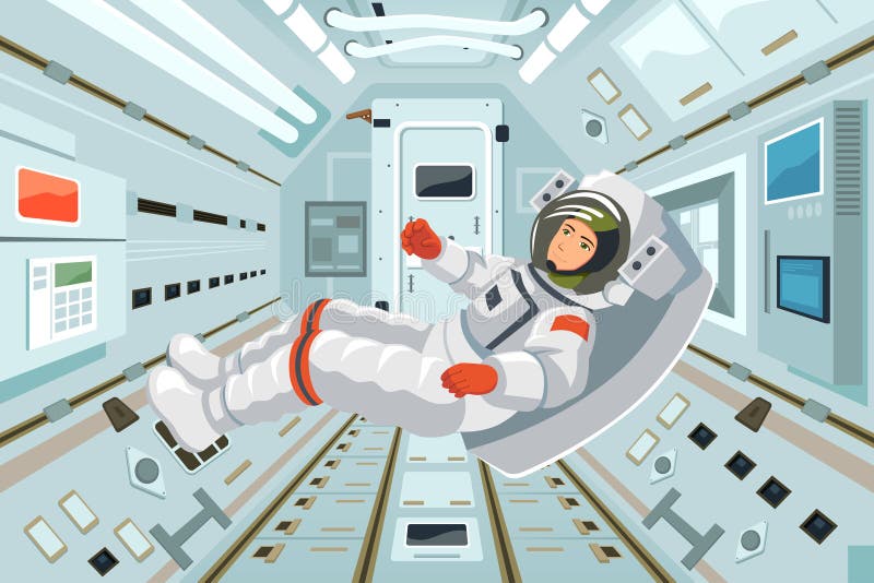Astronaut Inside Space Shuttle Vector Illustration Stock Vector ...