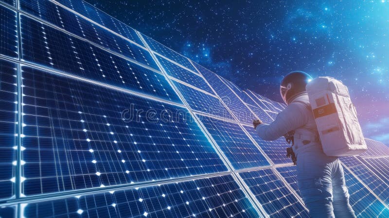 Astronaut Inspects a Solar Panel Array, Showcasing Space Exploration ...