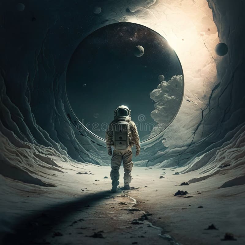 An Astronaut on an Interstellar Travel. Generative AI Stock Image ...