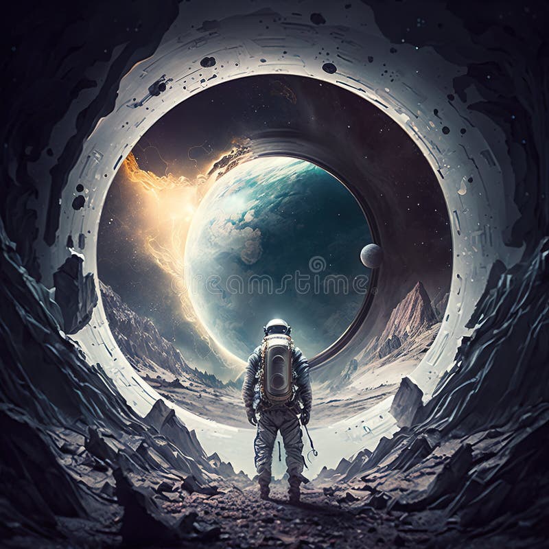 An Astronaut on an Interstellar Travel. Generative AI Stock Image ...