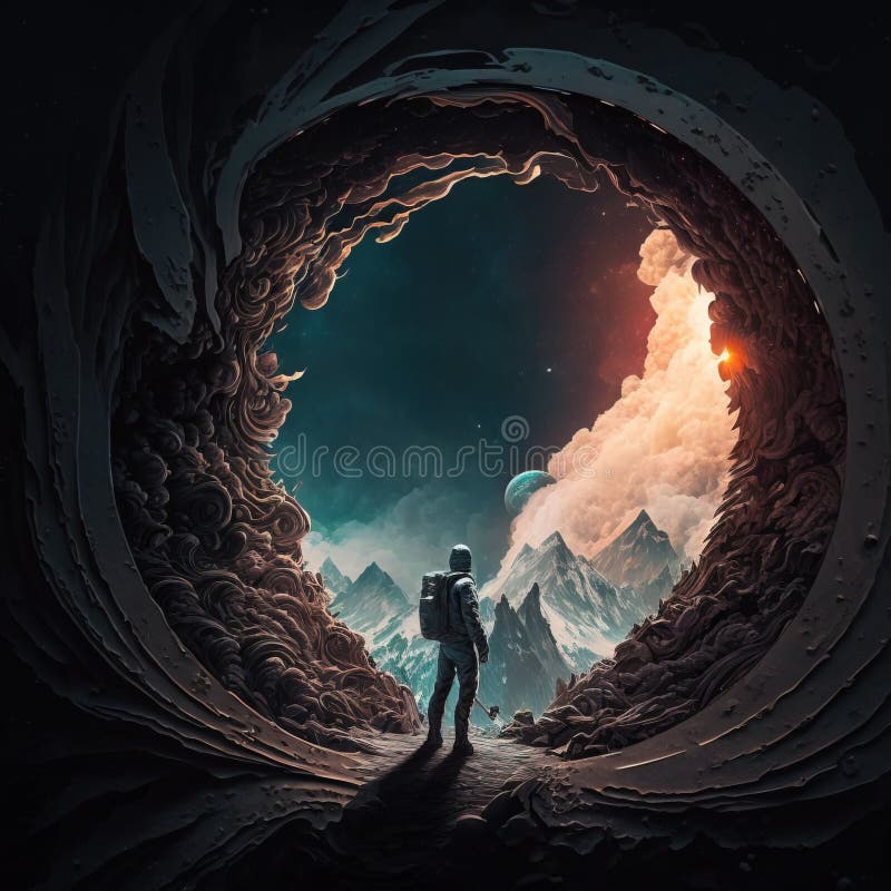 An Astronaut on an Interstellar Travel. Generative AI Stock Photo ...