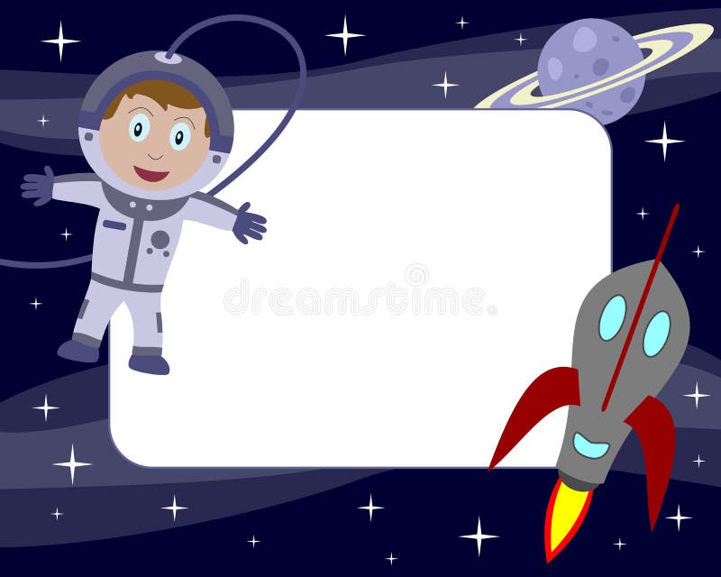 Astronaut Kid Photo Frame [1] Stock Vector - Illustration of artistic ...