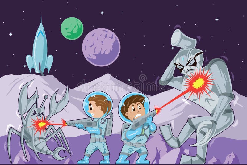 Astronaut kids stock vector. Illustration of fight, aliens - 29287780