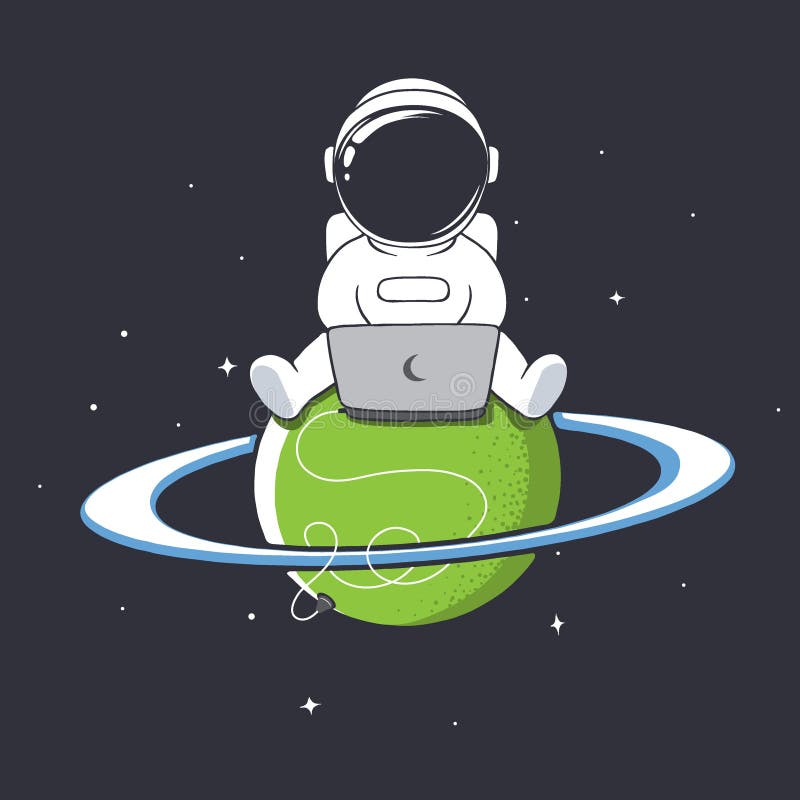 Cute Astronaut Laptop Stock Illustrations – 90 Cute Astronaut Laptop ...