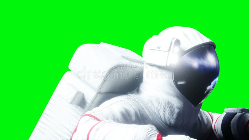 Astronaut Levitation in Space. Green Screen. Realistic 4k Animation ...