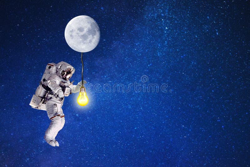 Astronaut Lighting Universe. Moon Lighting.mission in Outer Space Stock ...