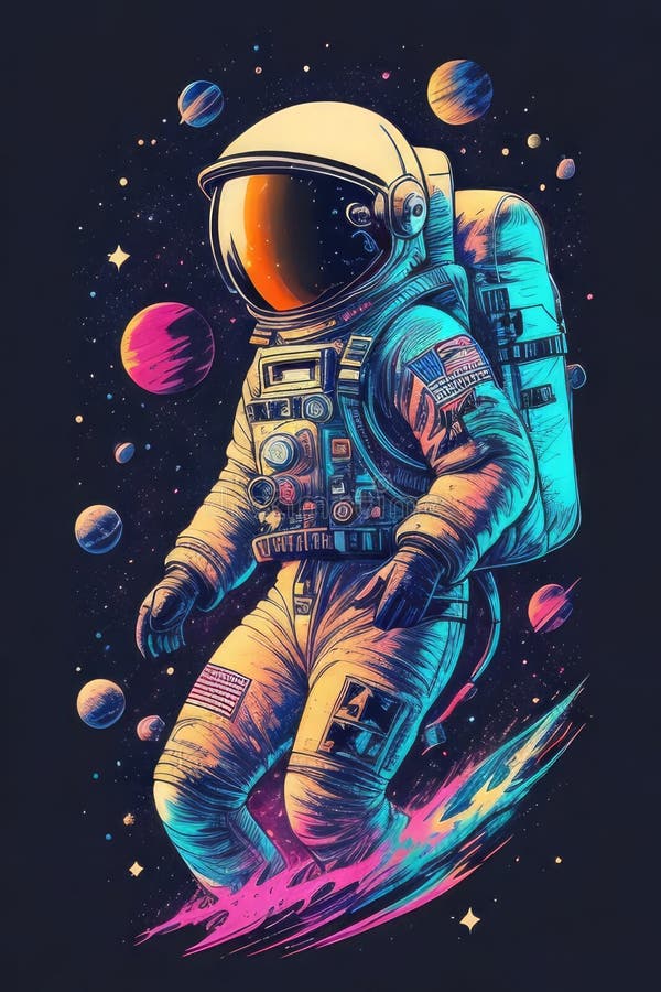 Astronaut Logo: Vector Illustration of a Man in Space Stock Photo ...
