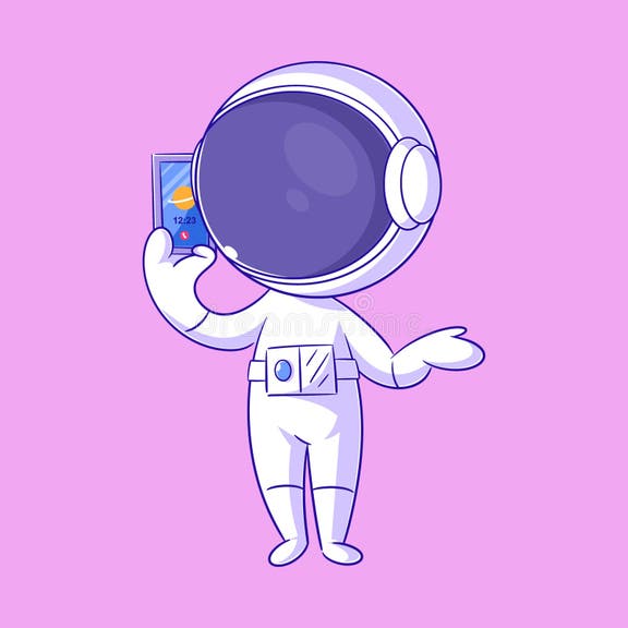 Astronaut Makes a Phone Call Stock Vector - Illustration of call, star ...