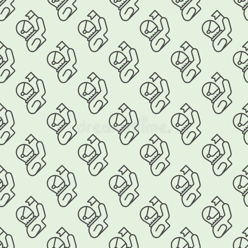 Astronaut Man with Flag Line Seamless Pattern, Cosmos Theme. Vector ...