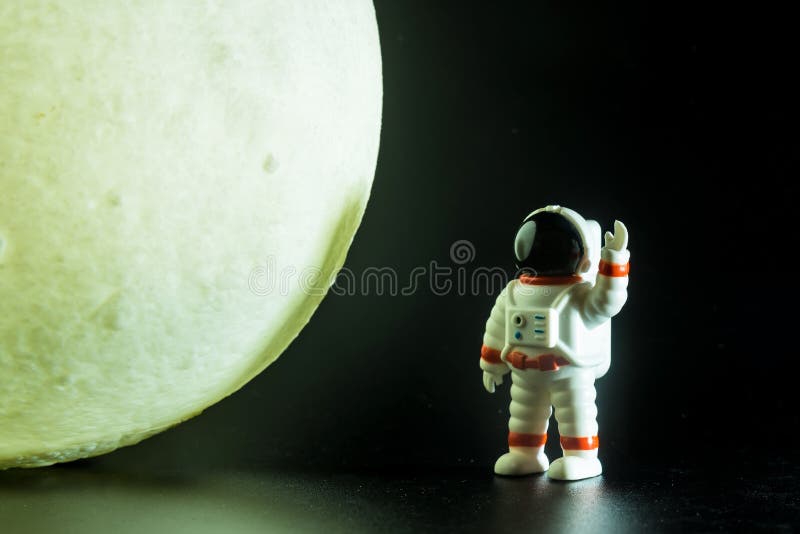 The Astronaut Man on the Moon.Space Explorer Concept Stock Image ...