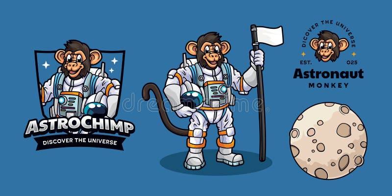 Astronaut Monkey Mascot Design Stock Vector - Illustration of astronomy ...