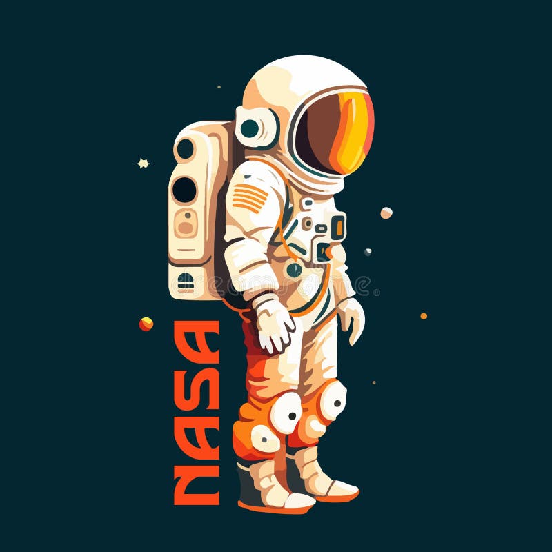 Astronaut Nasa Vector T-shirt Design Stock Vector - Illustration of ...