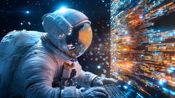 Astronaut Observes Colleague S Work with Data Visualization in Space ...