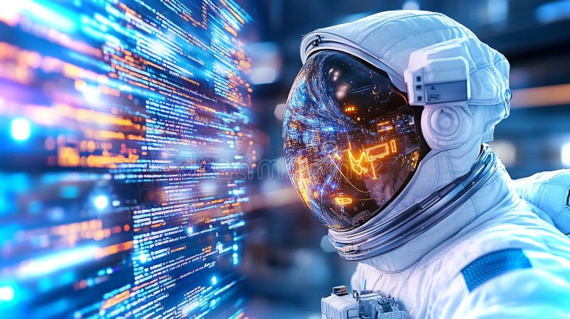 Astronaut Observes Colleague Working with Advanced Technology in a ...