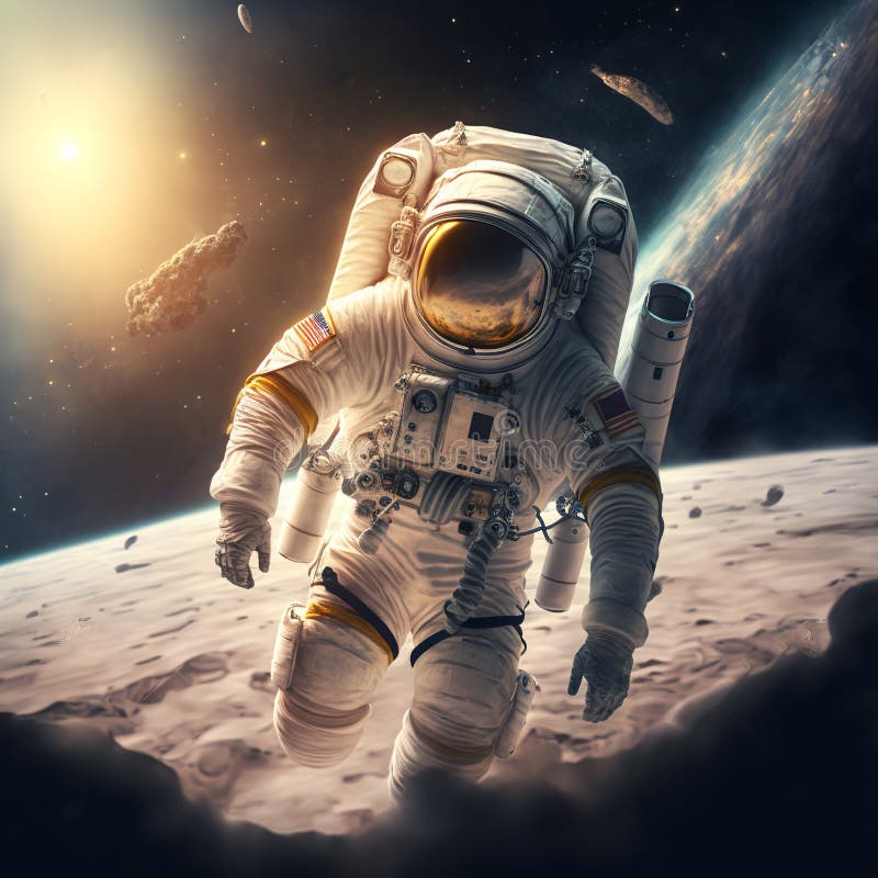 Astronaut in Outer Space Ai Generated Stock Illustration - Illustration ...