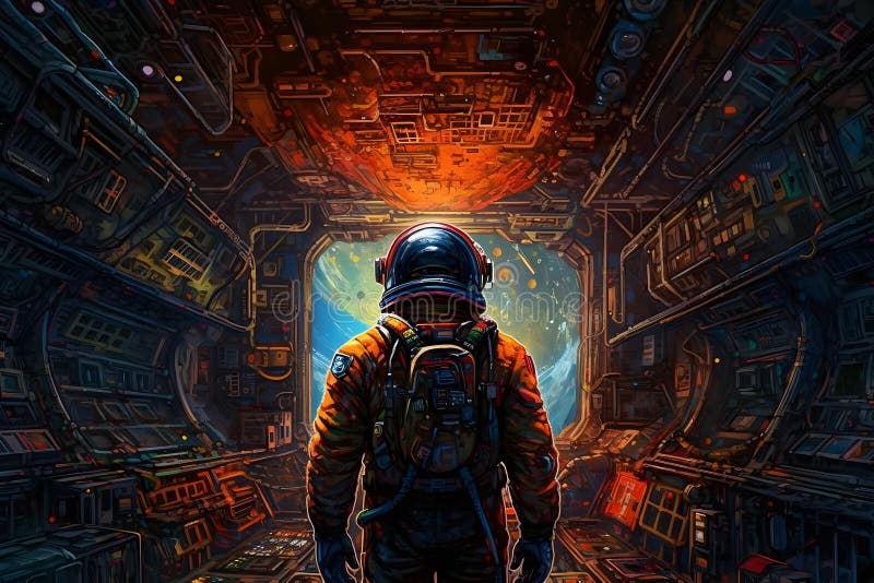 Astronaut in Outer Space. Neural Network AI Generated Stock ...