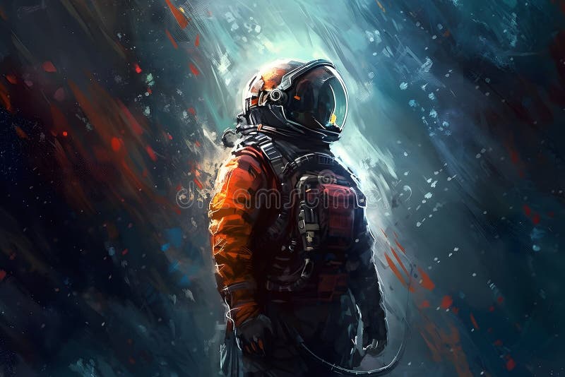 Astronaut in Outer Space. Neural Network AI Generated Stock ...
