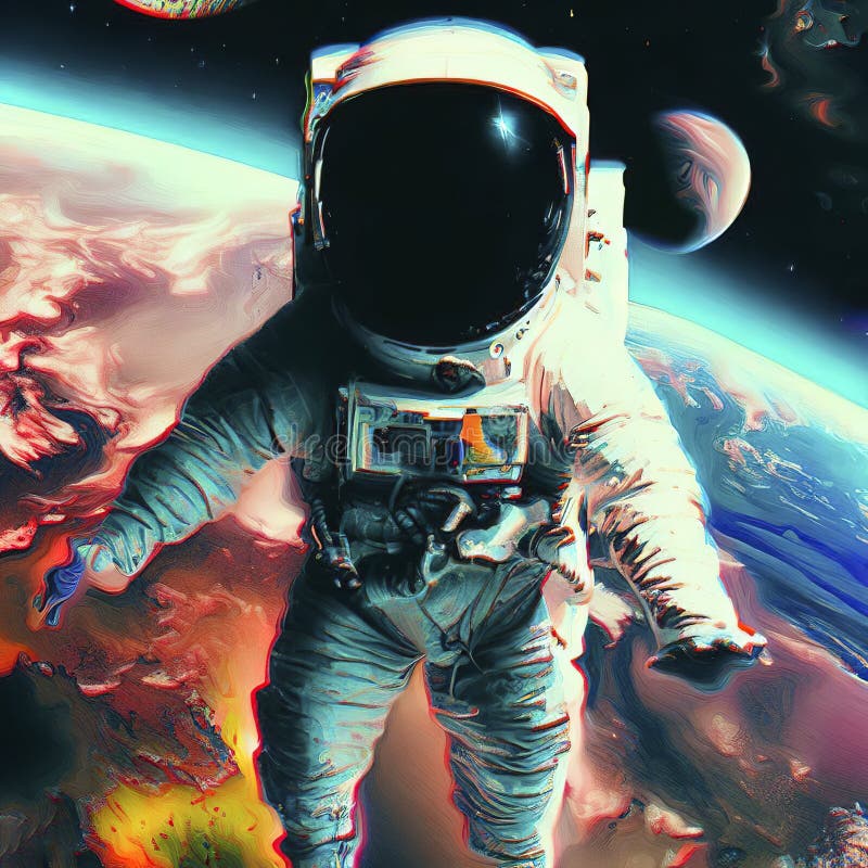 Astronaut in the Outer Space Over the Planet Earth. Abstract Wallpaper ...