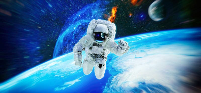 Astronaut in Outer Space Planet. High Resolution Ideal for Wallpaper ...