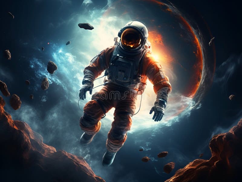 Illustration of an Astronaut Spaceman Do Spacewalk Stock Illustration ...