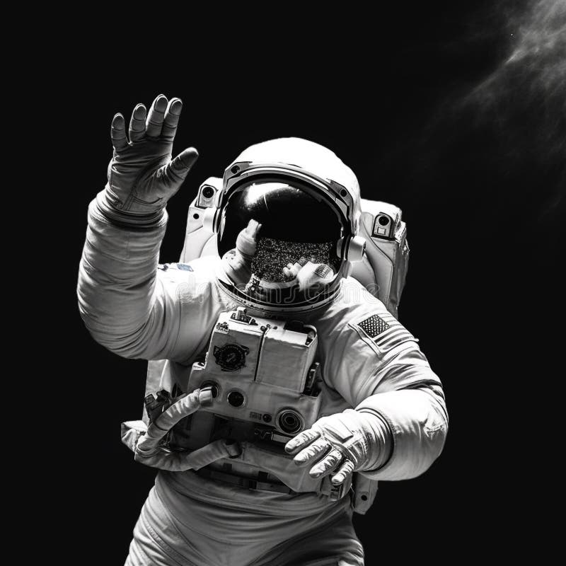 Astronaut in Outer Space Waving His Hand To the Camera. Stock ... Astronaut in Outer Space Waving His Hand To the Camera. Stock ...