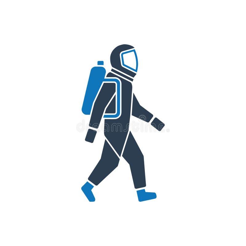 Astronaut with Oxygen Tank Icon Stock Illustration - Illustration of ...