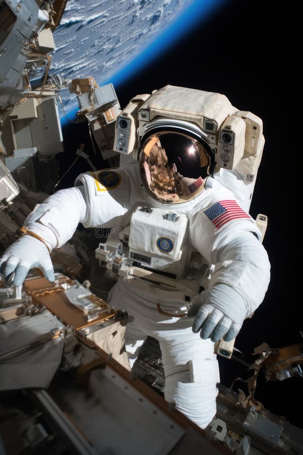 Astronaut Performing Maintenance on the International Space Station ...