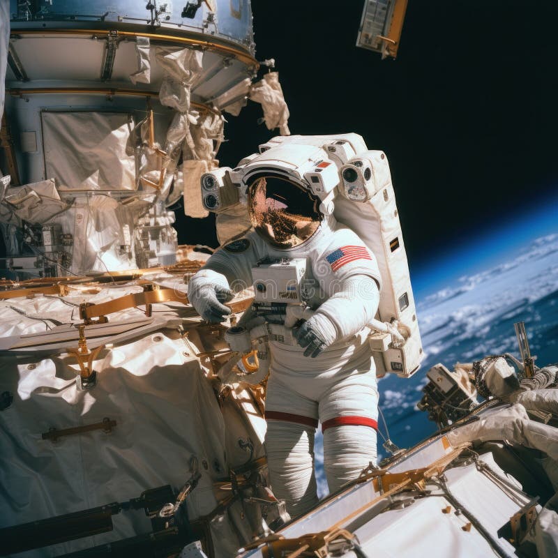Astronaut Performing Maintenance on the International Space Station ...