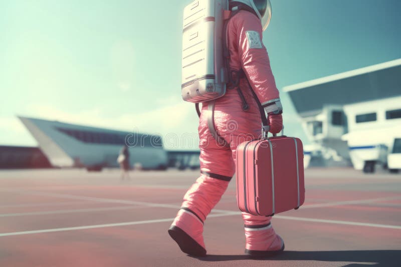 Astronaut in Pink Space Uniform. Generate Ai Stock Image - Image of ...