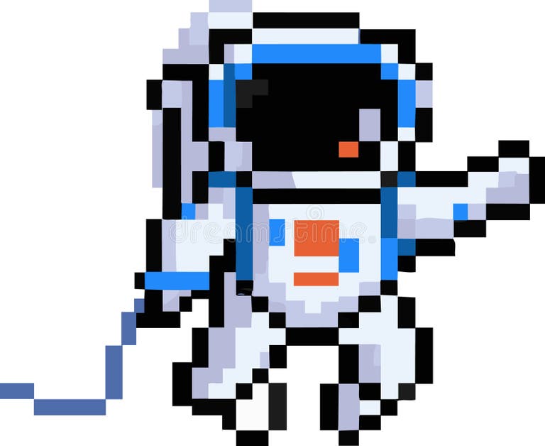 Astronaut Pixel Art Animated Game Design 8 Bit and 16 Bit Stock Vector ...