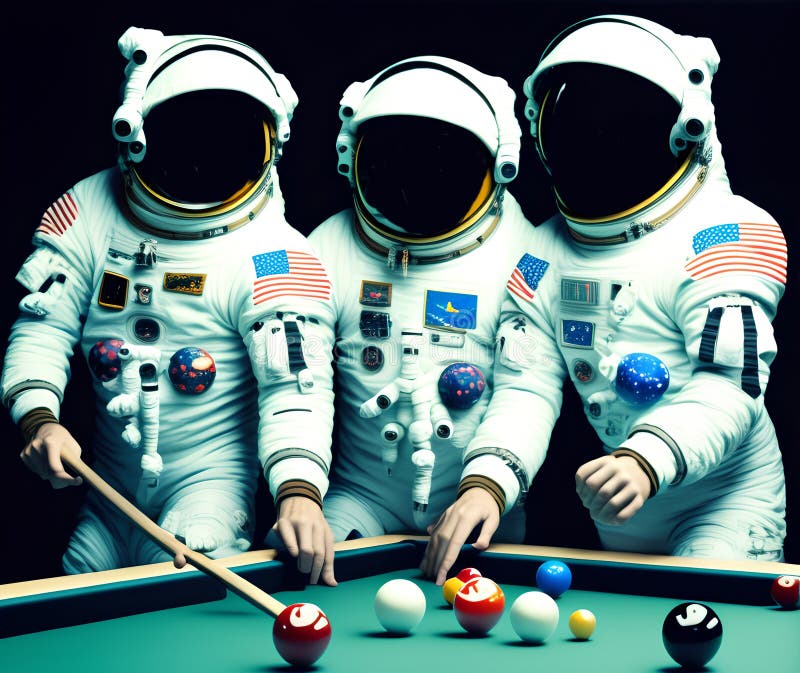Astronaut Playing Billiards, Generative AI Illustration Stock ...