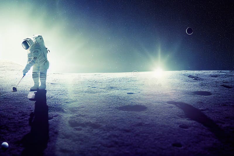 Astronaut Golfing On Moon Wallpaper