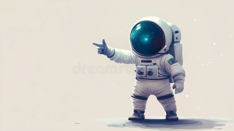 Astronaut Pointing at Stars while Standing on the Lunar Surface in this ...