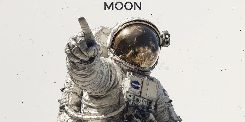 The Astronaut Points To the Moon, Symbolizing Human Longing and ...