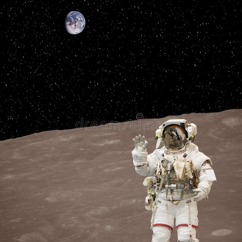Astronaut Posing on the Moon. the Elements of this Image Furnished by ...
