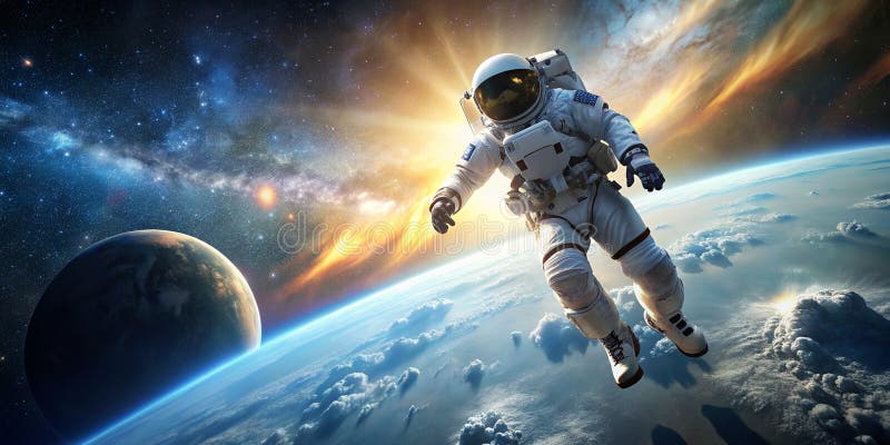 Astronaut Reaches the Outer Space and Explore Beyond Our Celestial ...