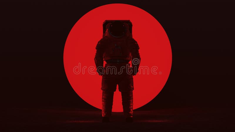 Astronaut in a Red Space Suit Space Suit Exploration Mobility Unit ...
