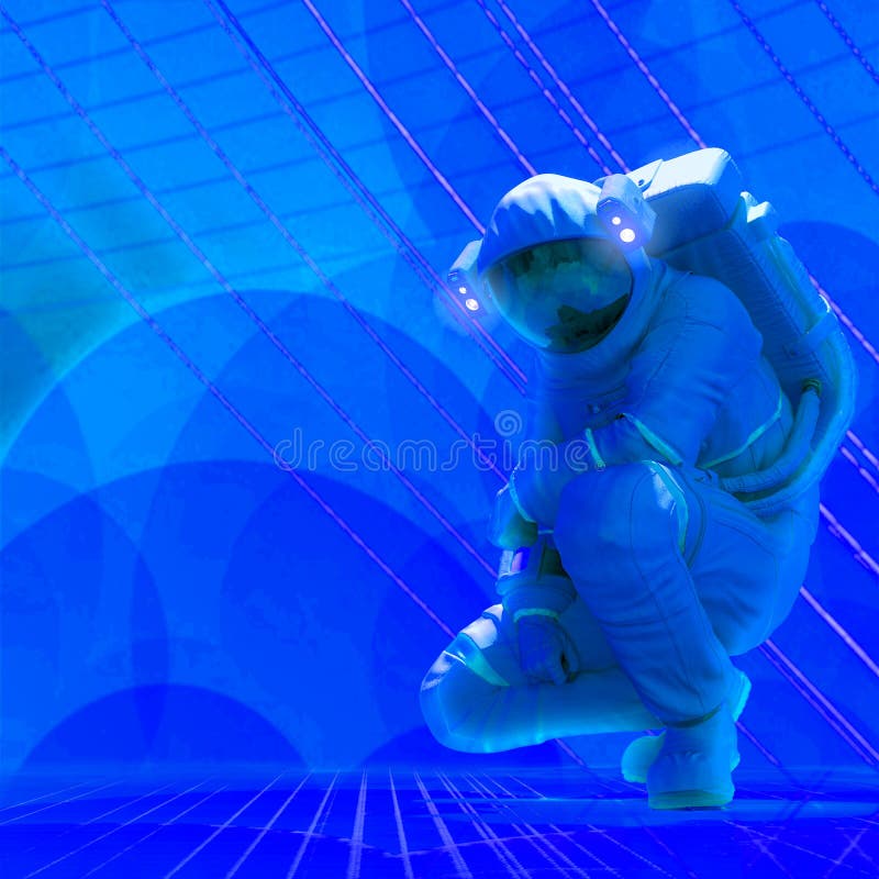 Astronaut Resting Pin Up Pose Stock Illustration - Illustration of ...