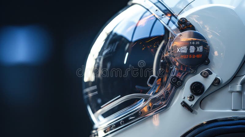 Astronaut S Helmet Visor Reflecting the Stars and Planets Stock Image ...