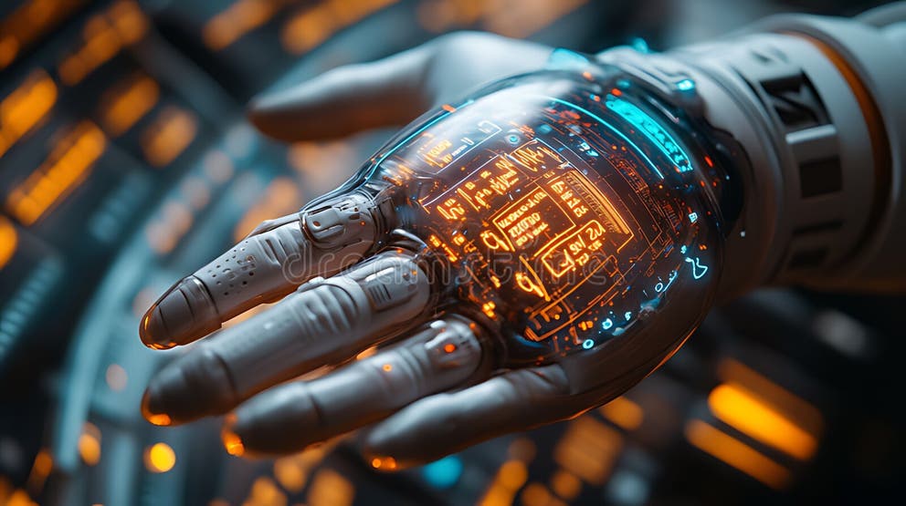 Astronaut S HUD Glove Displays Data, Spaceship Control Panel Background ...