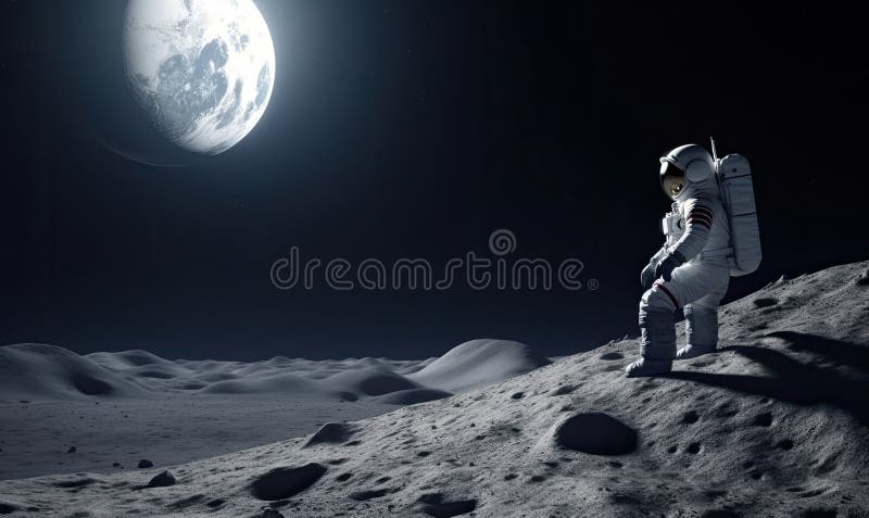 Astronaut S Isolation on Moon Feels Lonely Creating Using Generative AI ...