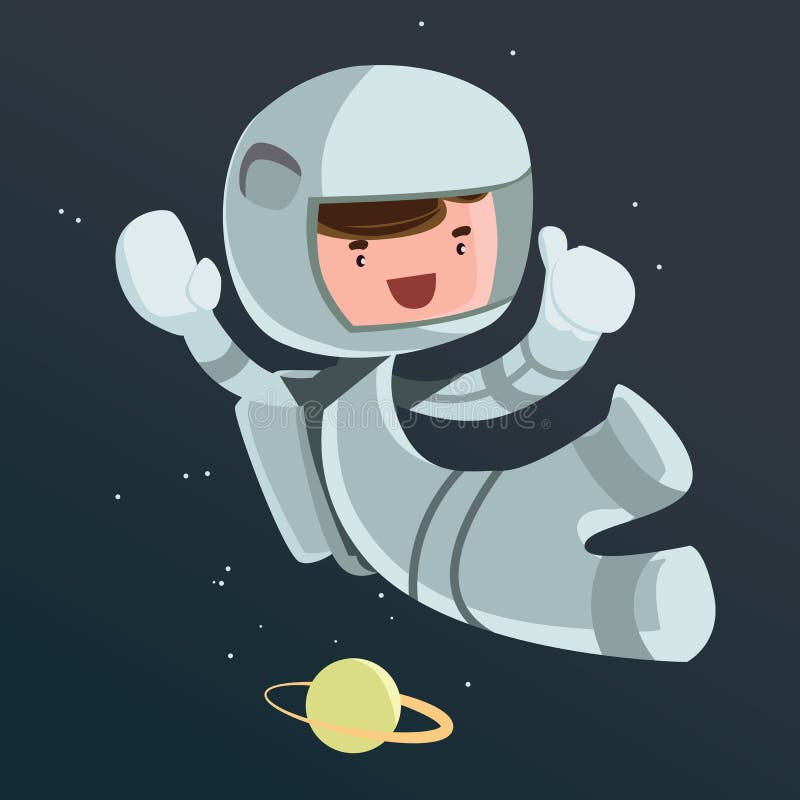 Astronaut Scientist in Space Illustration Cartoon Character Stock ...