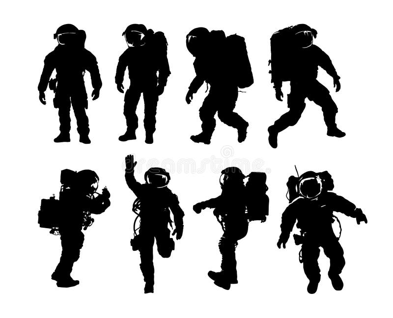 Astronaut Silhouette - Vector Illustration Stock Vector - Illustration ...